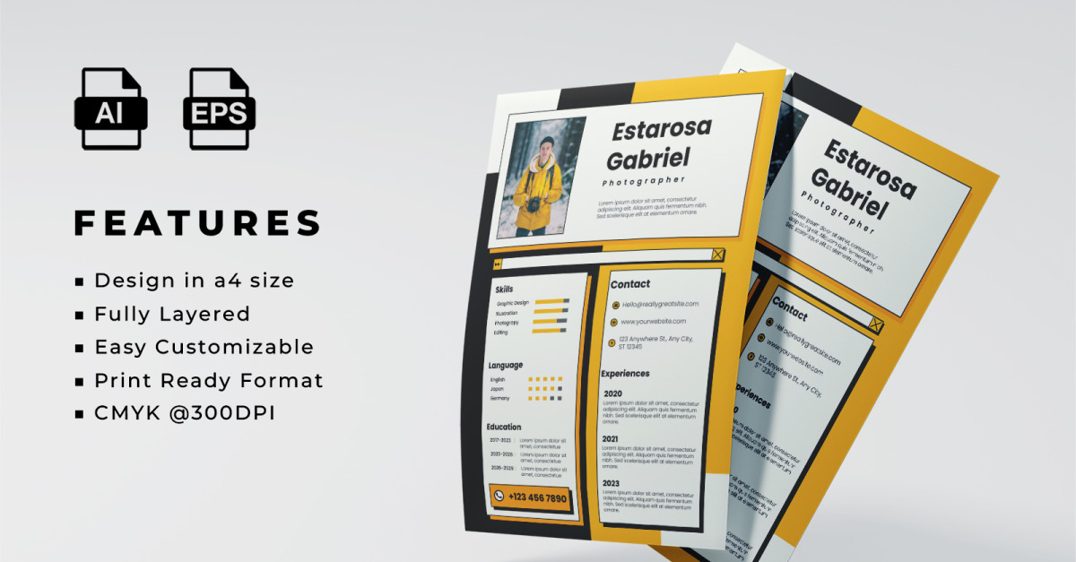 Resume CV Template Flyer Design 6 #349821 - TemplateMonster