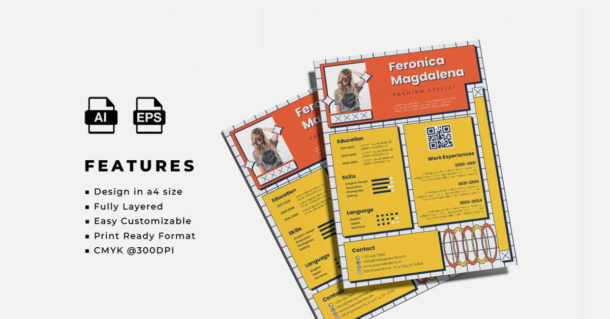 Resume CV Template Flyer Design 7 #349820 - TemplateMonster