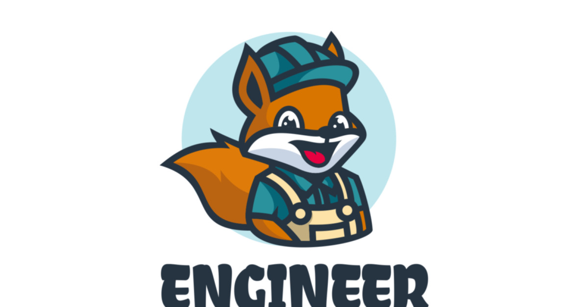 Engineer Squirrel Mascot Cartoon Logo - TemplateMonster