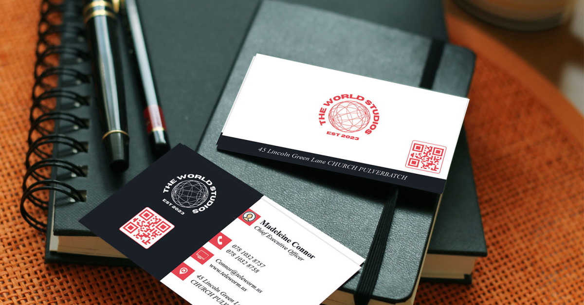 Professional Business Card - 2 sided visiting card - Red & Black Shades