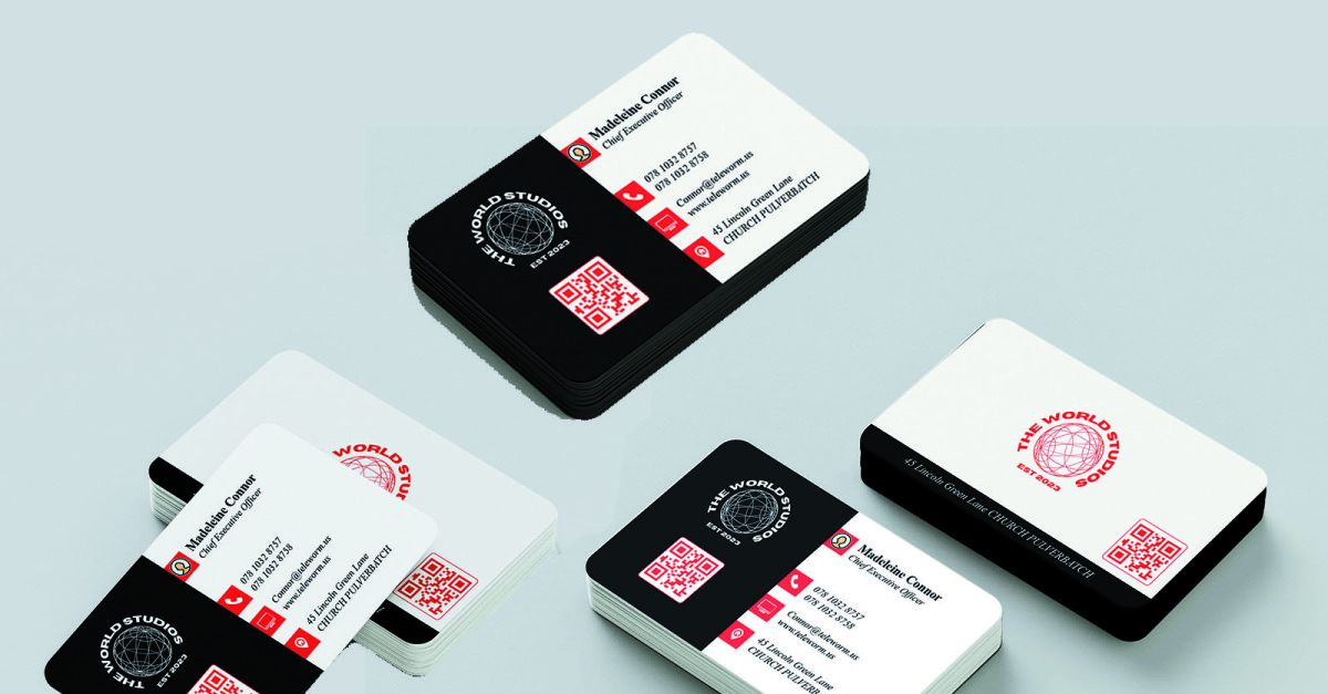 Professional Business Card - 2 sided visiting card - Red & Black Shades