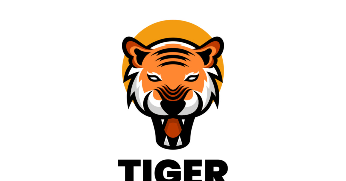 Tiger Head Simple Mascot Logo 2 #350063 - TemplateMonster
