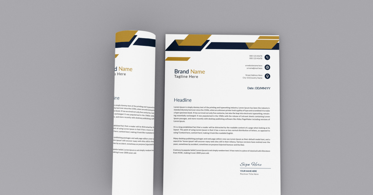 Professional business letterhead template design