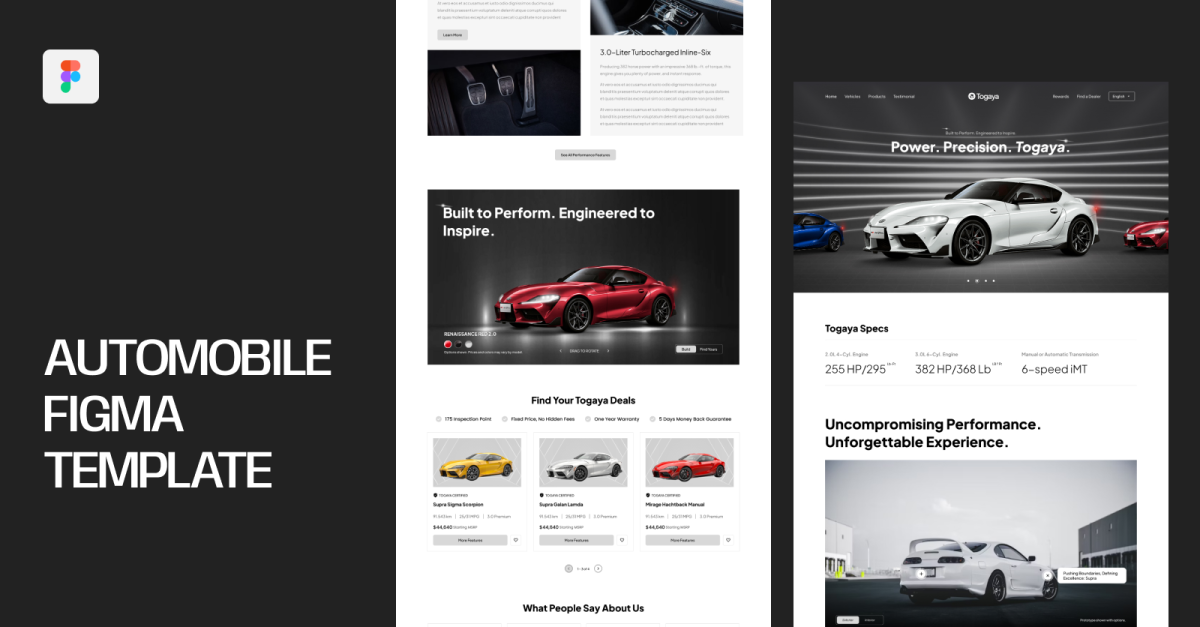 Modelo Figma Automóvel #350226 - TemplateMonster