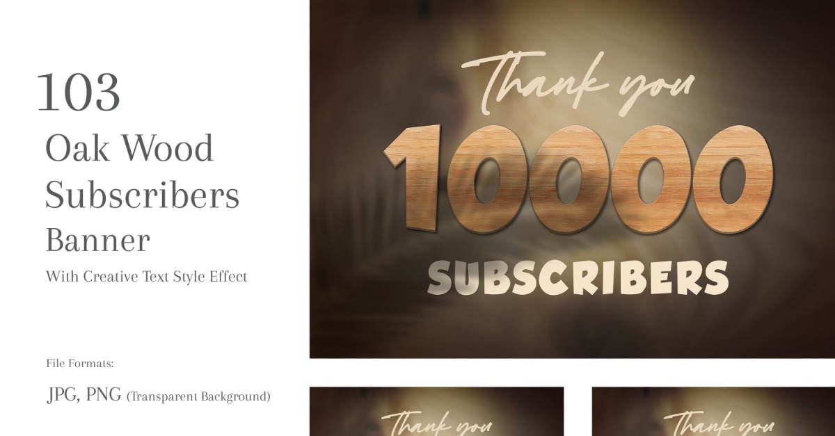 Oak Wood Subscribers Banner Design Set 5 - TemplateMonster
