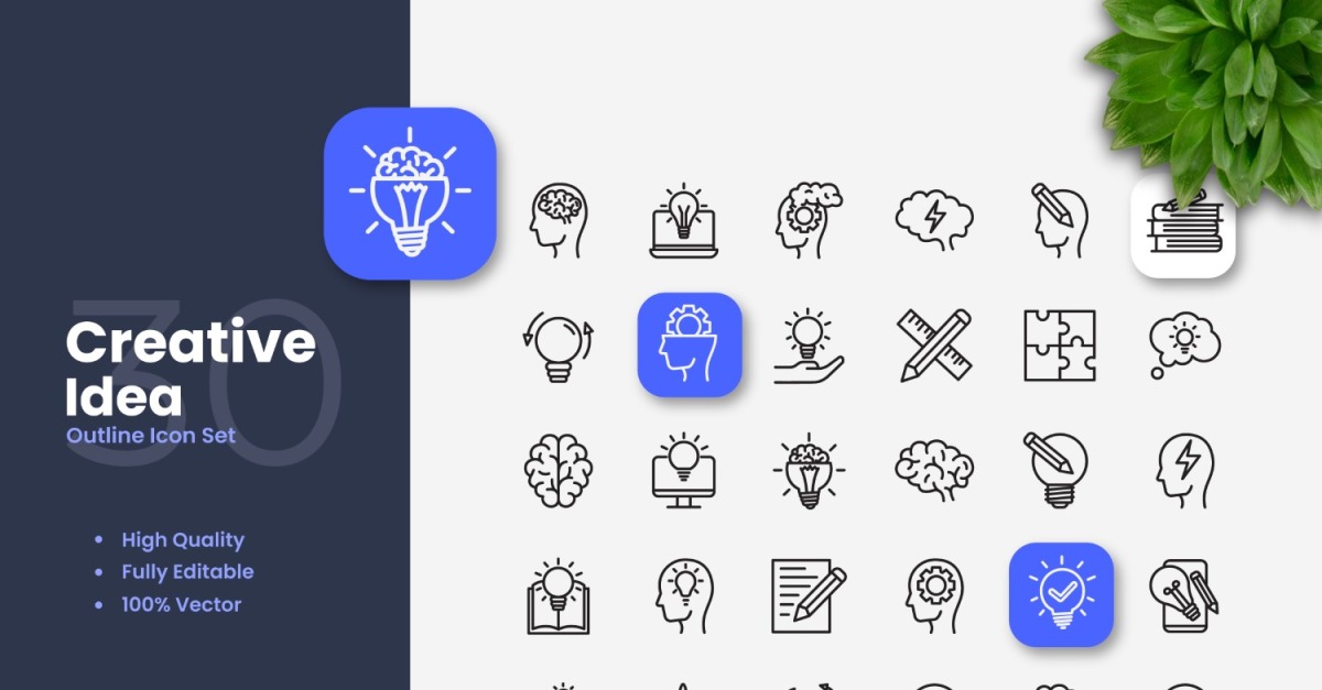 30 Creative Idea Outline Icon Set #350379 - TemplateMonster 30 Creative Idea Outline Icon Set #350379 - TemplateMonster