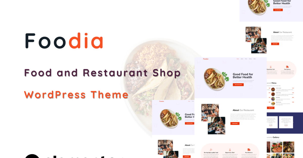 Foodia - Tema de WordPress de una página para restaurante