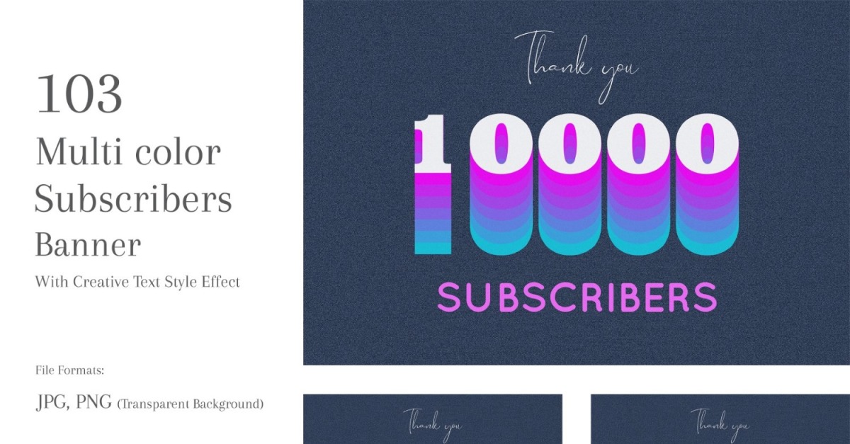 Multi color Subscribers Banner Design Set 49