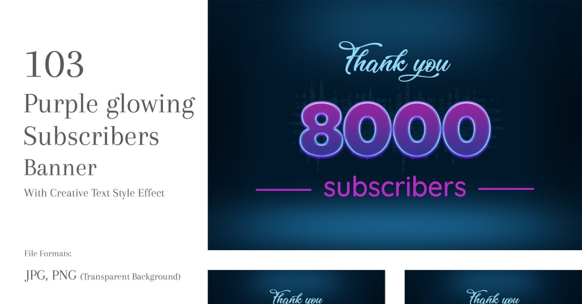 Purple glowing Subscribers Banner Design Set 27