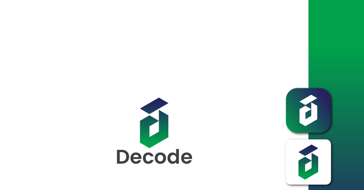 Letter D Logo Design with mobile app icon - TemplateMonster