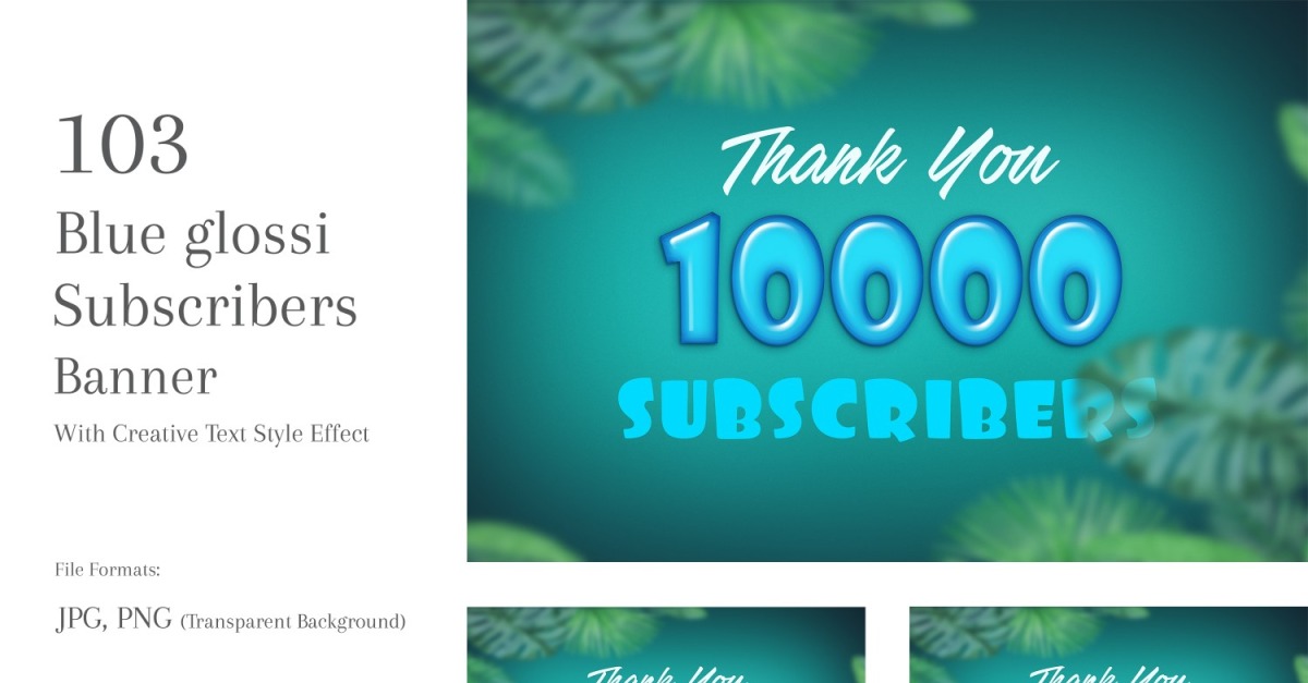 Blue glossi Subscribers Banner Design Set 64