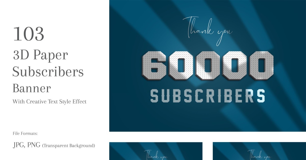 3D Paper Subscribers Banners Design Set 61 - TemplateMonster