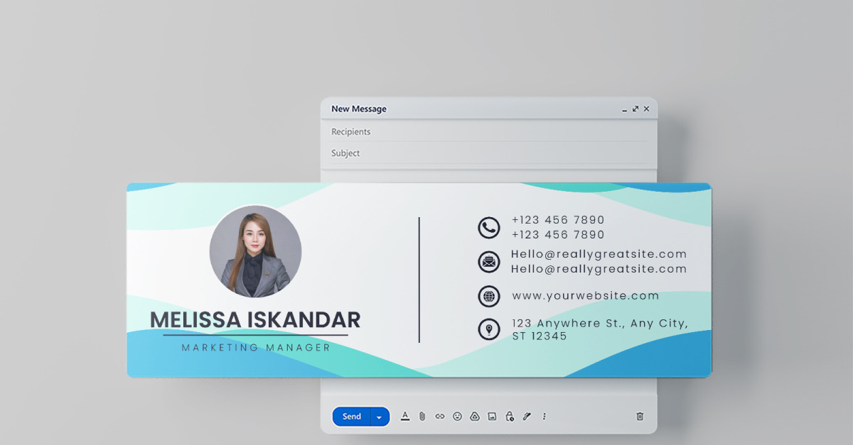 Email Signature Style Design 2 #350504 - TemplateMonster