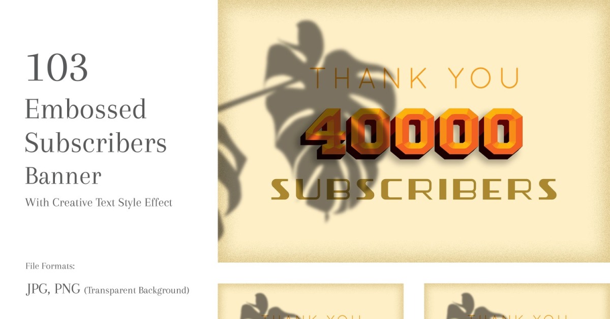 Embossed Subscribers Banners Design Set 88 - TemplateMonster
