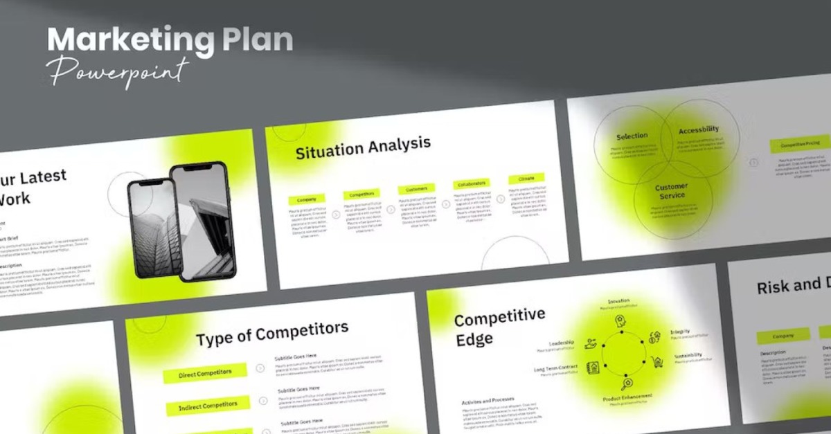 Marketingplan-Vorlage Powerpoint #350538 - TemplateMonster