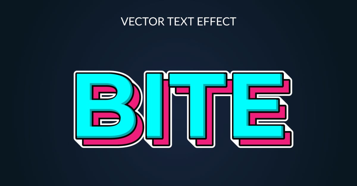 Bite 3D Editable Vector Eps Text Effect Template