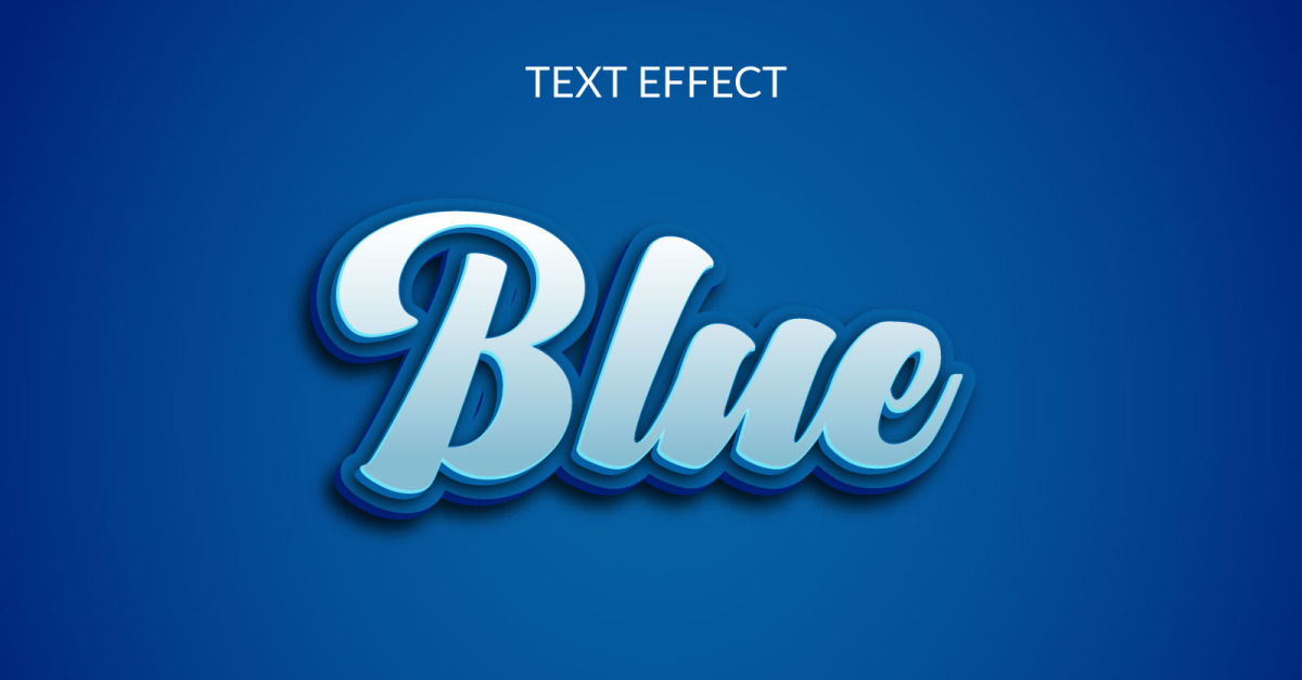 Blue 3D Editable Vector Eps Text Effect Template