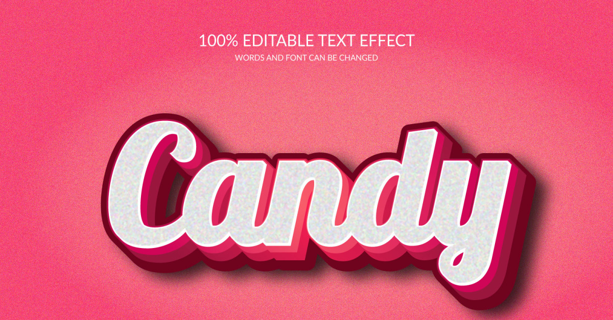 Candy 3D Editable Vector Eps Text Effect Template