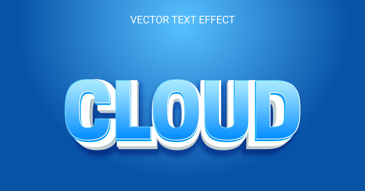 Cloud 3D Editable Vector Eps Text Effect Template