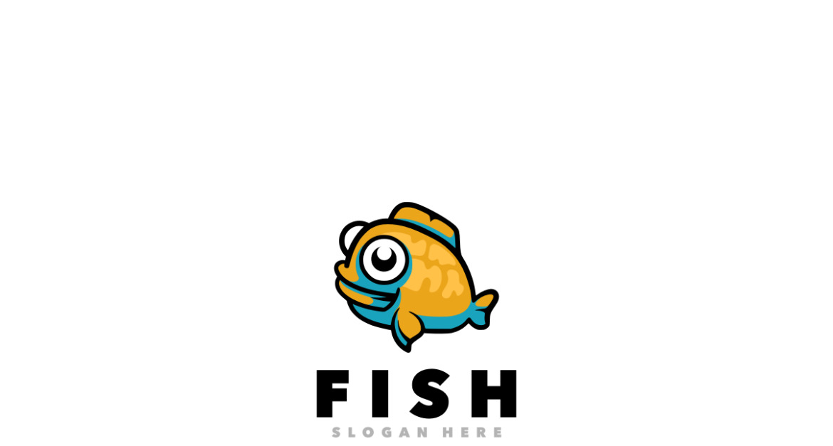 Cute fish logo design template #350645 - TemplateMonster