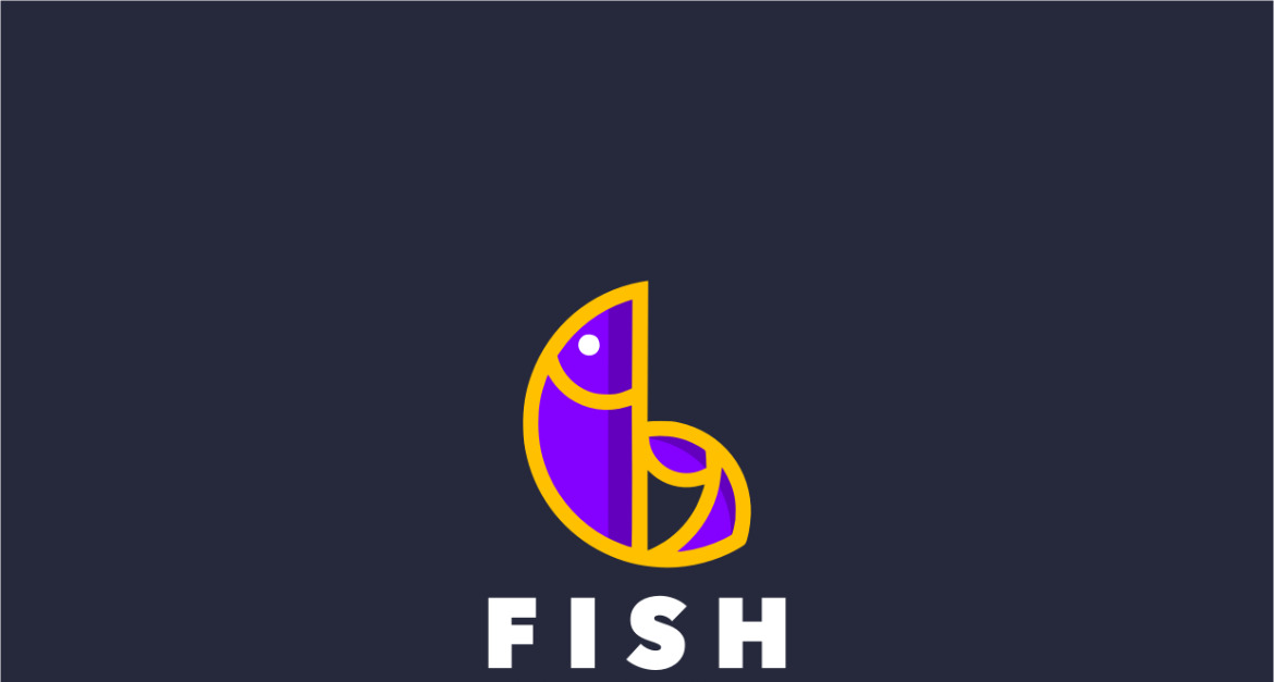 Fish simple logo design unique #350685 - TemplateMonster