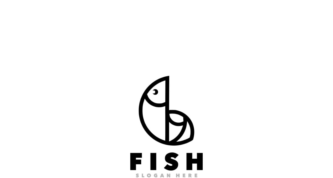 Fish simple unique logo design #350692 - TemplateMonster