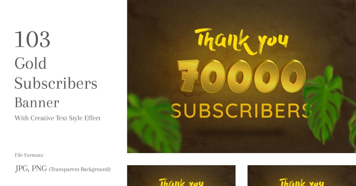 Gold Subscribers Banners Design Set 99 - TemplateMonster