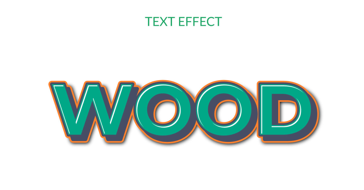 Wood 3D Vector Eps Text Effect Template Design