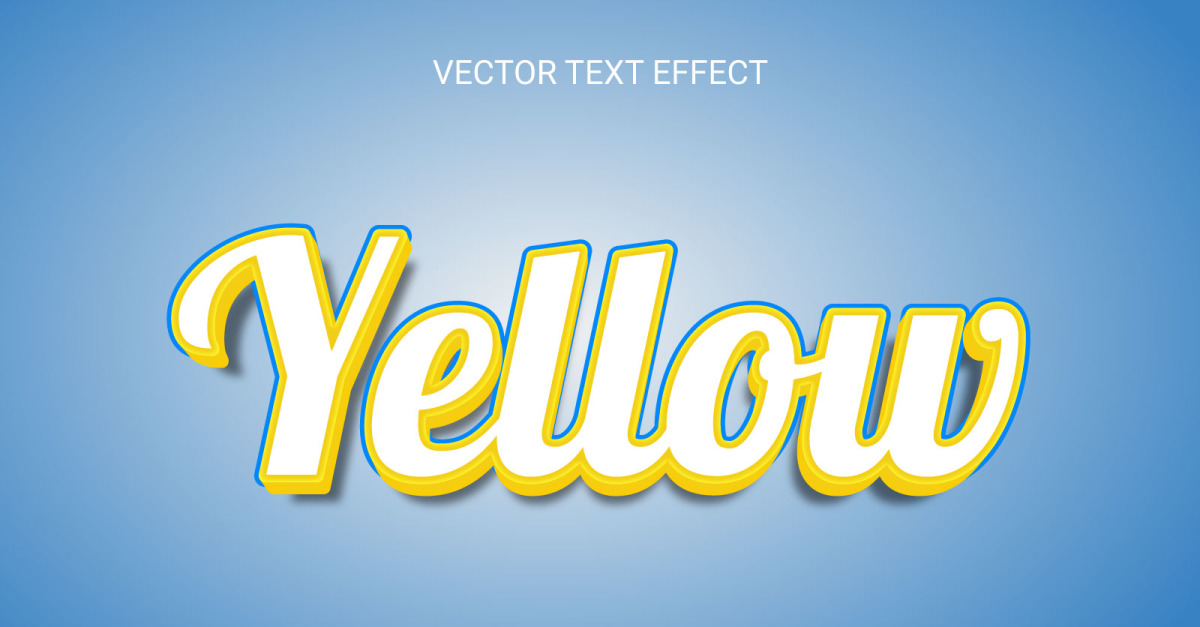 Yellow 3D Fully Editable Vector Eps Text Effect Template