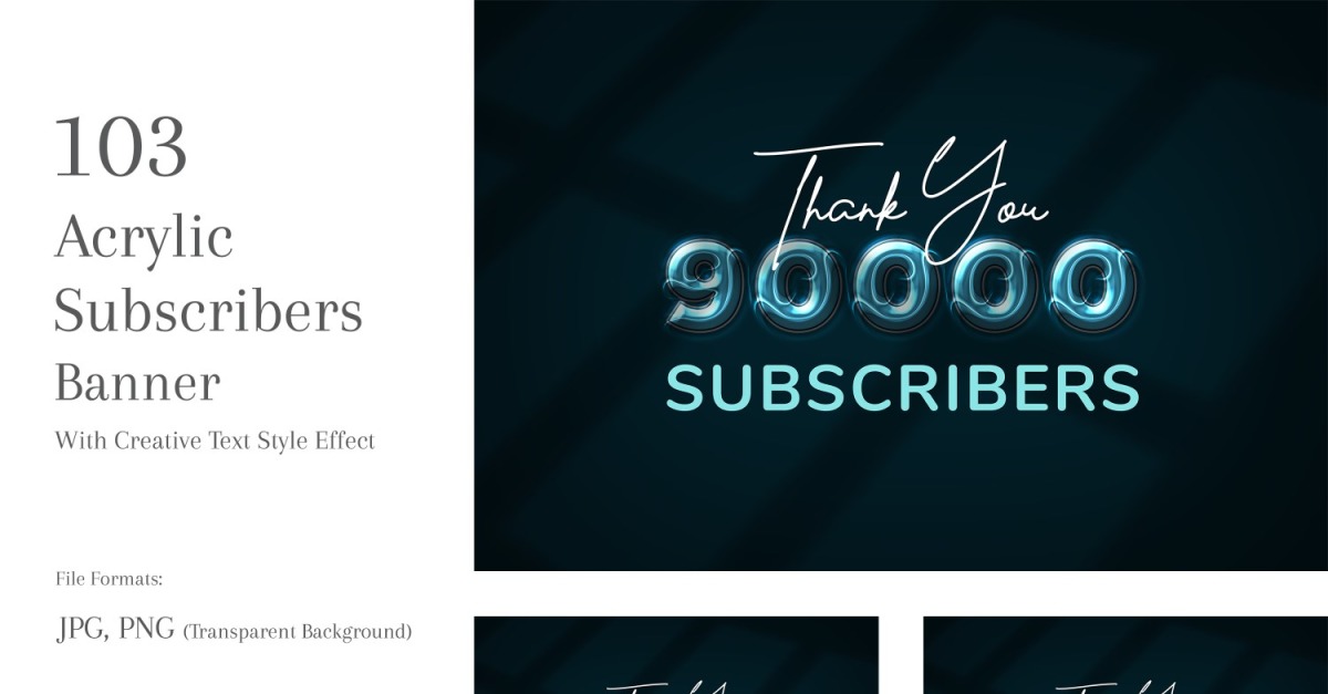 Acrylic Subscribers Banners Design Set 115 - TemplateMonster