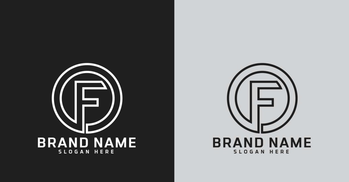 Brand F letter Circle Shape Logo Design - TemplateMonster