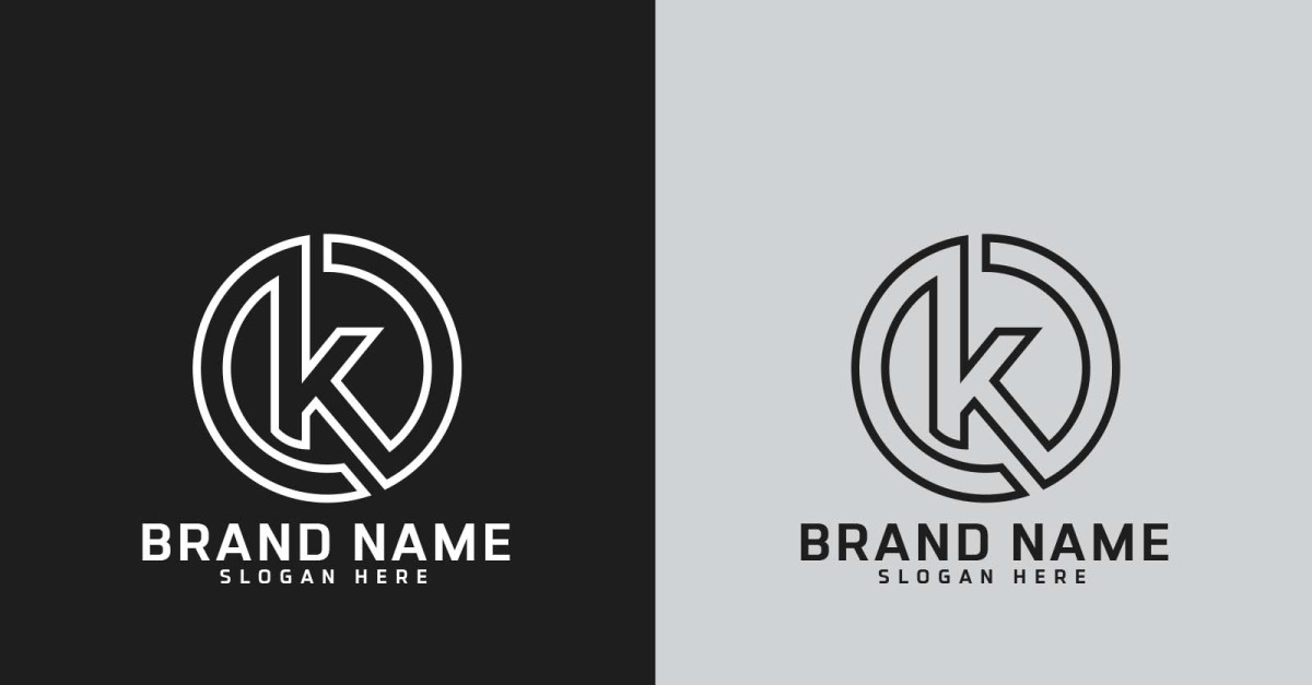 Brand K letter Circle Shape Logo Design - TemplateMonster