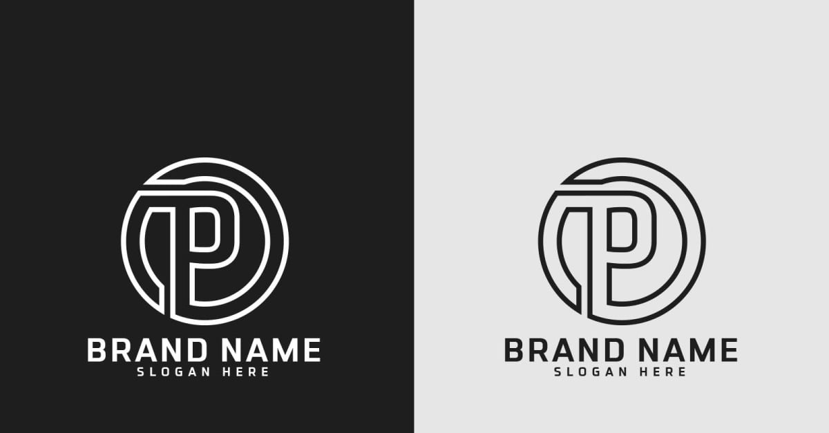 Brand P letter Circle Shape Logo Design - TemplateMonster