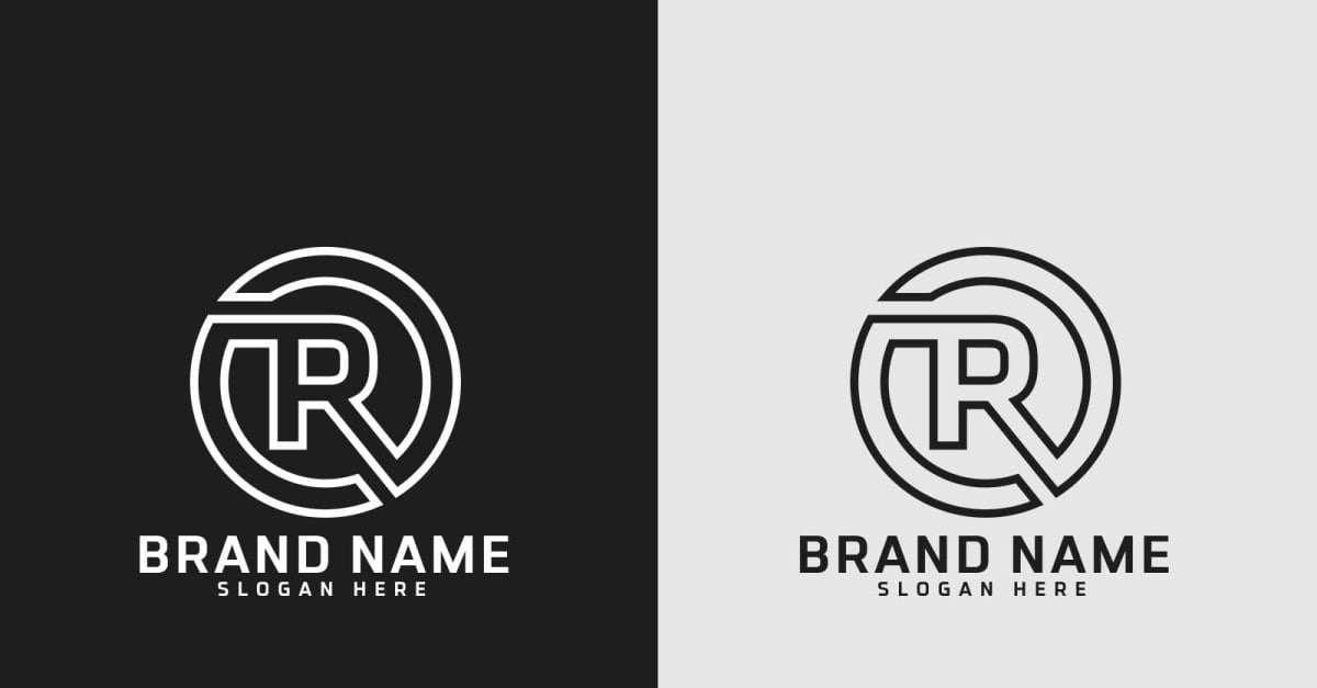 Brand R letter Circle Shape Logo Design - TemplateMonster