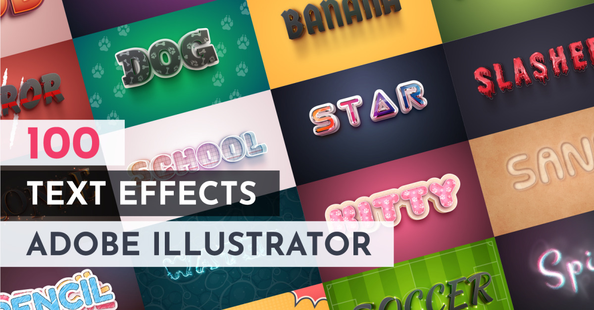 100 effets de texte vectoriels | Styles graphiques | Partie 1