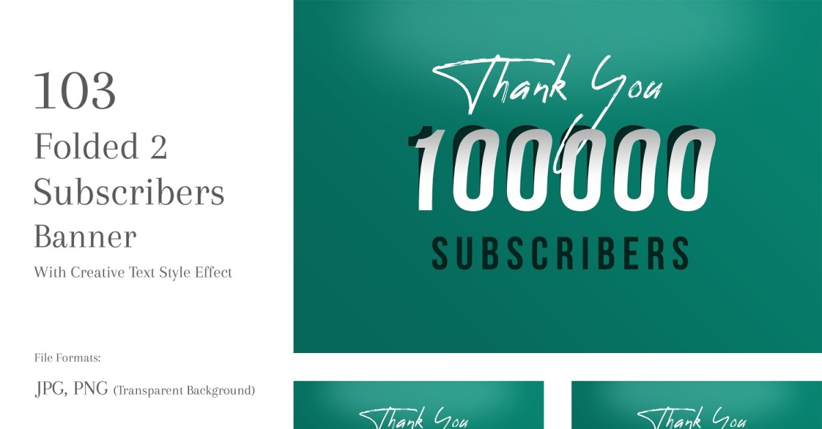 Folded 2 Subscribers Banners Design Set 199 - TemplateMonster