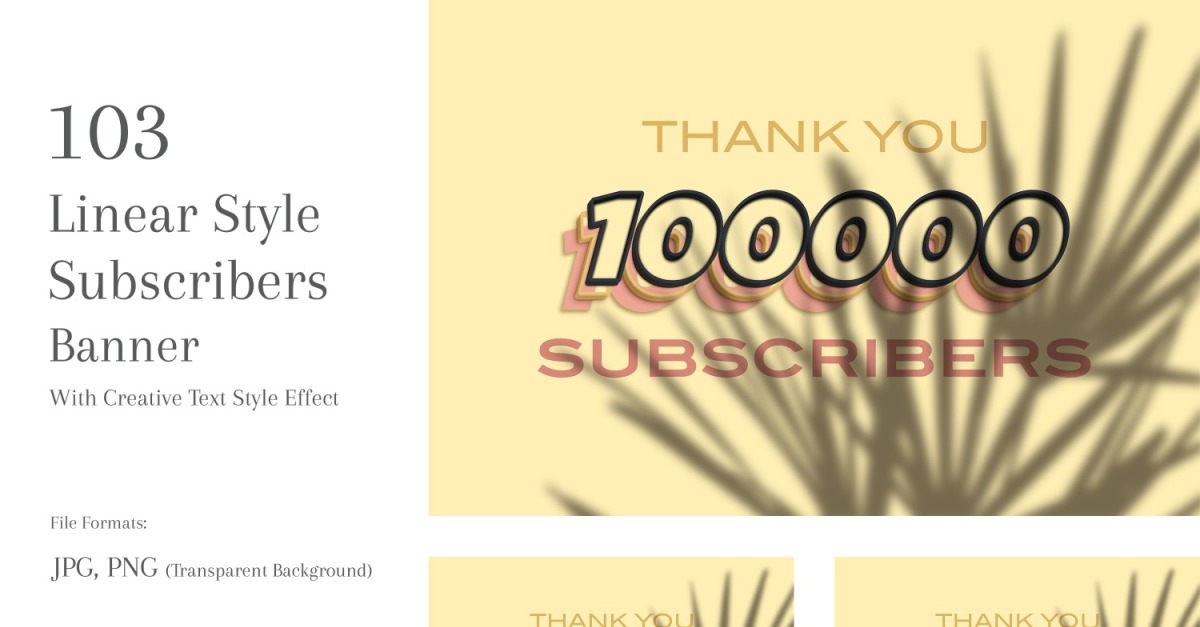 Linear Style Subscribers Banners Design Set 143