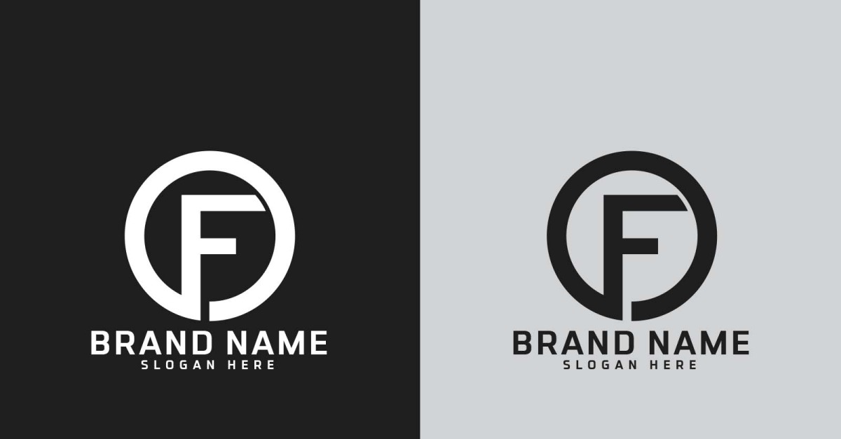 Marca F letra Forma de Círculo Diseño de Logotipo - Identidad de Marca