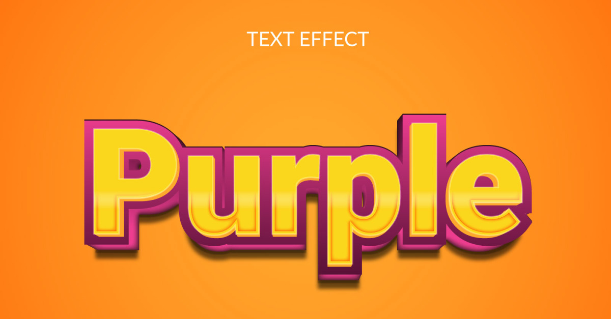 Purple 3D Editable Vector Eps Text Effect Template