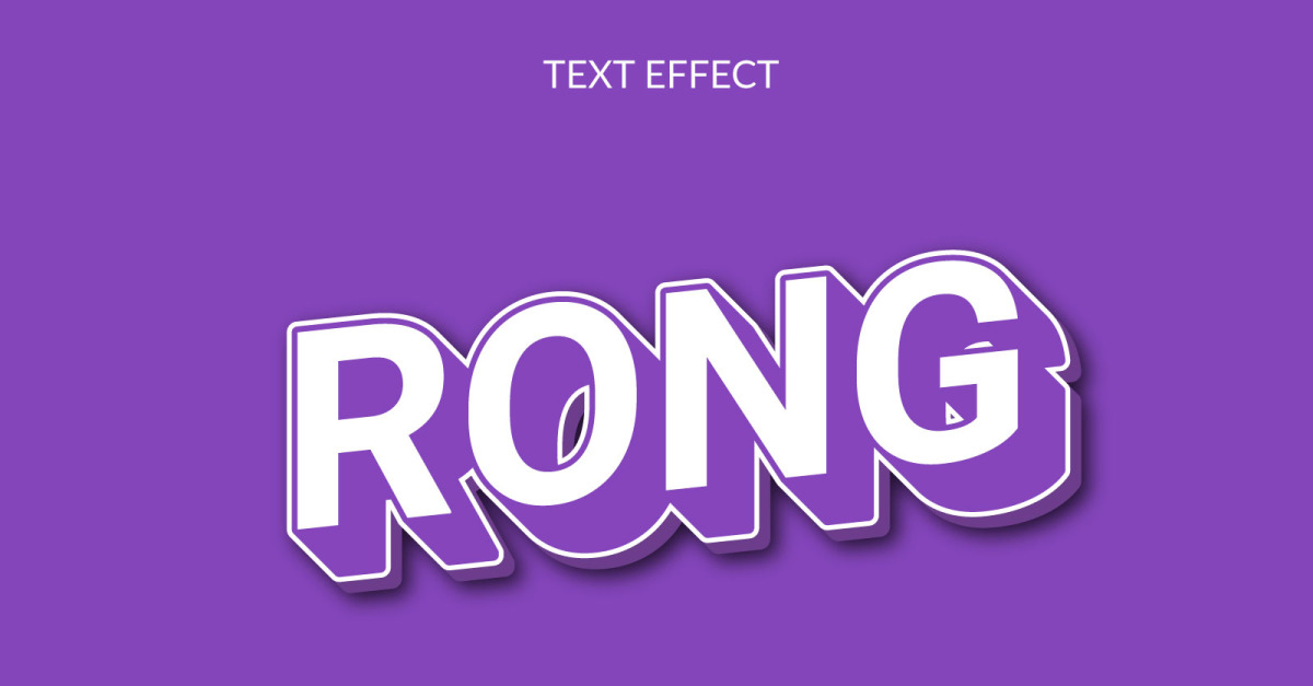 Rong 3D Editable Vector Eps Text Effect Template