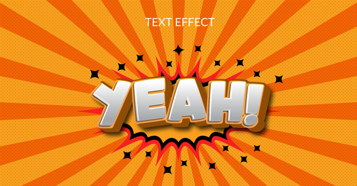 Yeah 3D Editable Vector Eps Text Effect Template