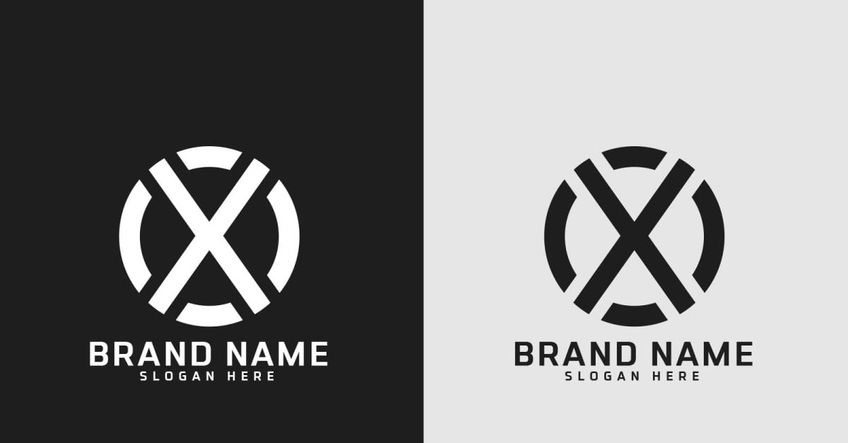 Creative X letter Circle Shape Logo Design - Brand Identity