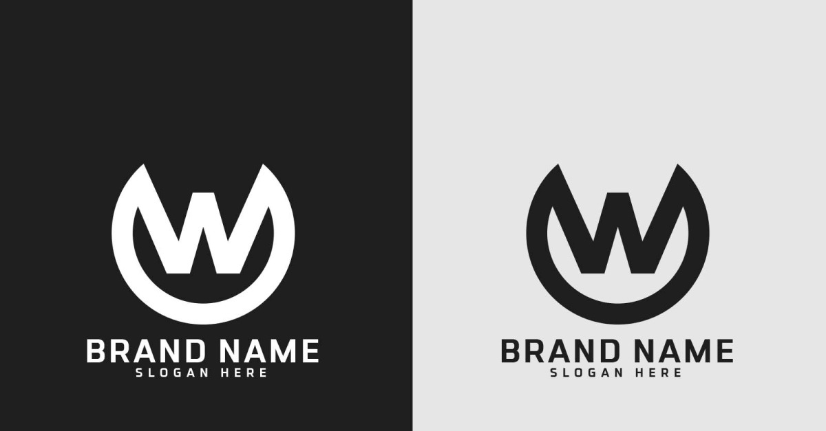 Marca W letra Forma de Círculo Diseño de Logotipo - Identidad de Marca