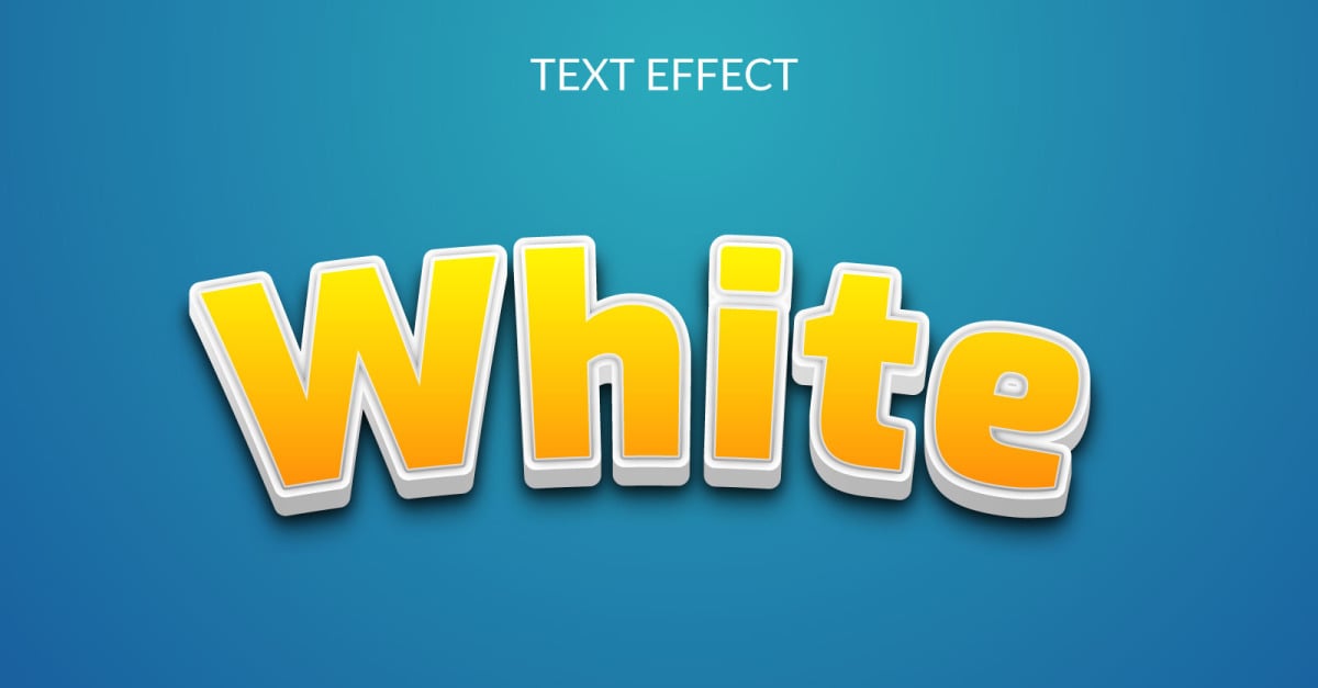 White 3D Editable Vector Text Effect Template