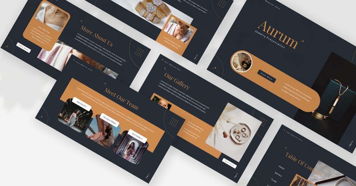 Aurum — Modelo de Powerpoint de Banda de Jóias