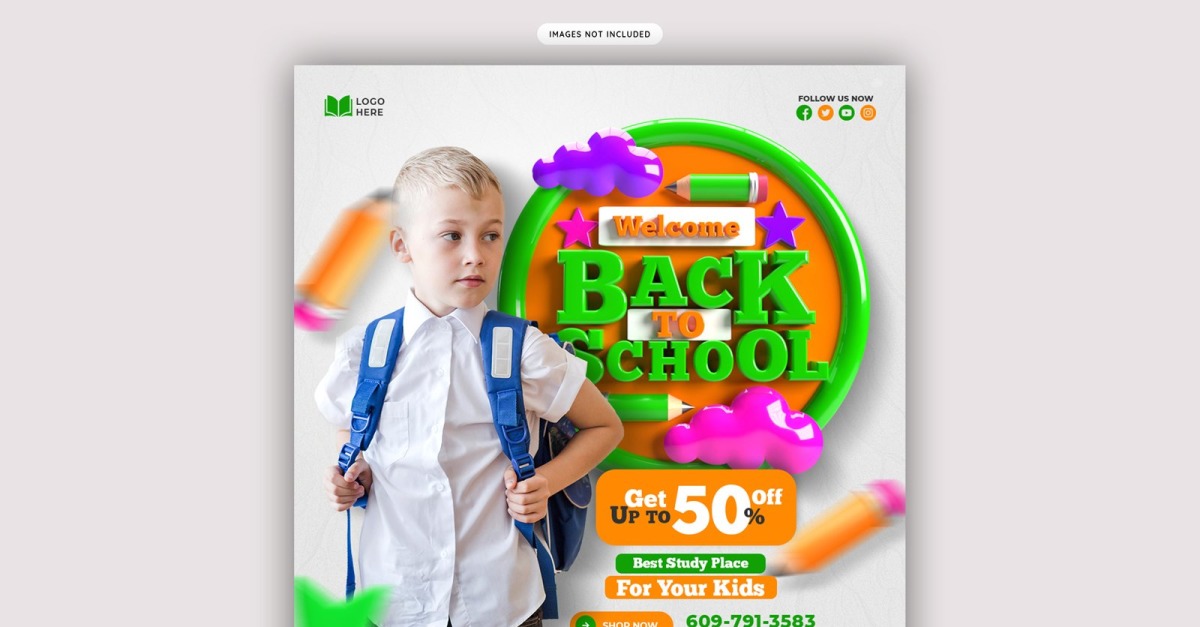 Back To School Social Media Post Template PSD