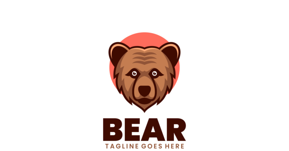 Bear Head Simple Mascot Logo #351151 - TemplateMonster