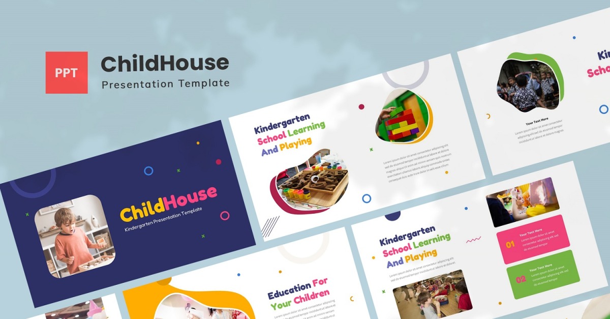 ChildHouse — Modello Powerpoint per la scuola materna