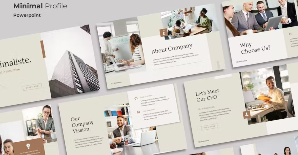 Minimalistisch – Powerpoint-Vorlage #351128 - TemplateMonster