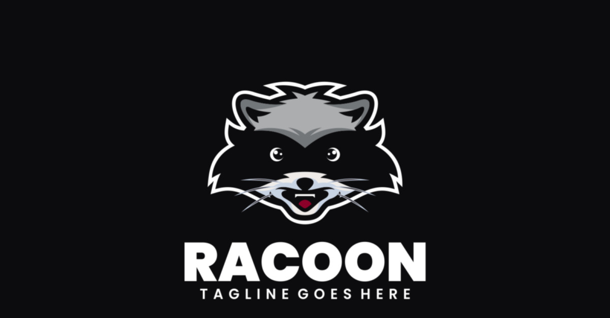 Raccoon Simple Mascot Logo 1 #351157 - TemplateMonster